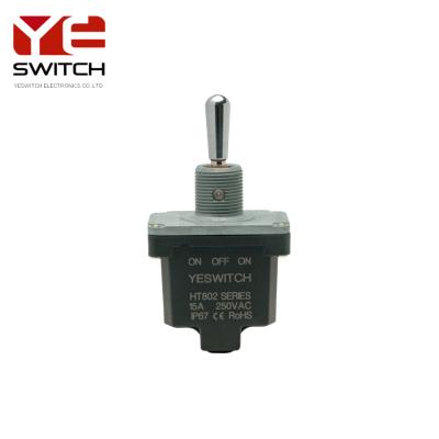 China Reliable ON-OFF-ON Industrial Metal Toggle Switch With Flat Metal Handle For Heavy Machinery for sale