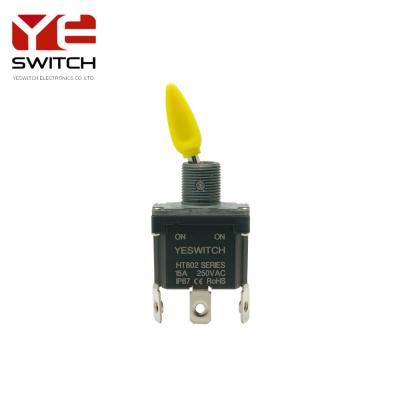 China Yellow Booted Handle Industrial Metal Toggle Switch With Outer Screw Terminal for sale