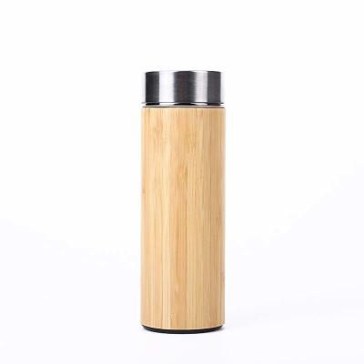 Cina bottiglia del tè isolata bottiglia di bambù di acciaio inossidabile di 550ml 350ml con tè Infuser in vendita