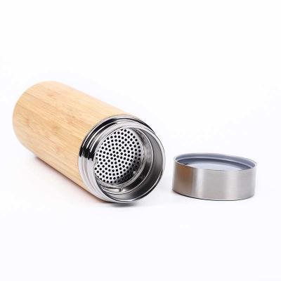 Cina bottiglia del tè isolata bottiglia di bambù di acciaio inossidabile di 550ml 350ml con tè Infuser in vendita