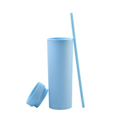 Cina Coperchi scarni e paglie di Matte Colored Acrylic Tumblers With delle chiavette dell'ufficio 16oz in vendita