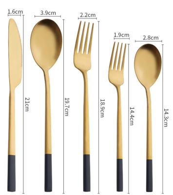 Cina le posate della cucina di 25cm*15cm*5cm mettono una coltelleria di 5 pezzi messa per il ristorante in vendita