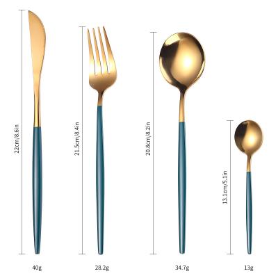 Cina Posate inossidabili LFGB dell'oro del dessert del caffè del tè di 6 persone 24 insiemi della coltelleria dell'oro del pezzo in vendita