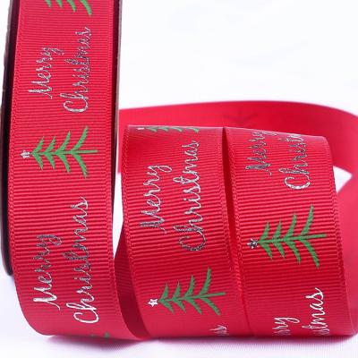 中国 ODMの休日のギフト用の箱のパッケージのための家の装飾25mmのサテンのクリスマスのリボン 販売のため