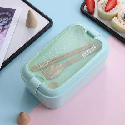Cina strato di Wheat Straw Lunch Box Sealed Single dello studente 800ml in vendita