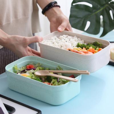 Cina strato di Wheat Straw Lunch Box Sealed Single dello studente 800ml in vendita