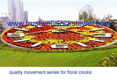 China floral clocks mechanism motor support hour minute and second hand 3m 3.5m 4m 5m 6m 7m 12m diameter size for sale