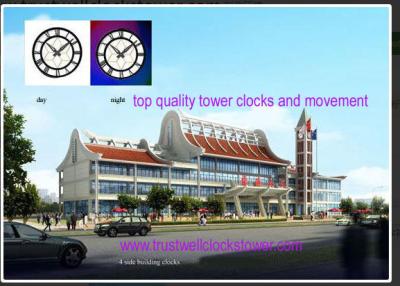 China Tower Building Clocks 1-4 Faces Outdoor Stepper Motor Movement 0.6m-10m for sale
