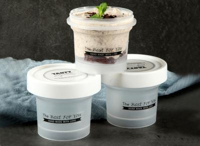 China Stronger 100ml Ice Cream Cup , Round Shape Disposable Ice Cream Tubs for sale