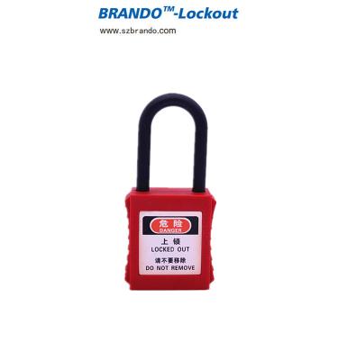 China BO G11 38mm RED short Nylon shackle security lockouts with ABS material for sale