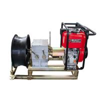 China Single Drum Engine Driven Winch 110v Cable Pulling Winch 10 Ton Cable Puller for sale