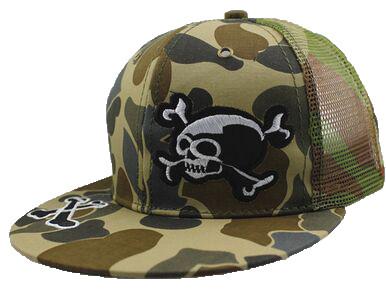 China cotton and mesh 5 panels military trucker cap with print logo for sale