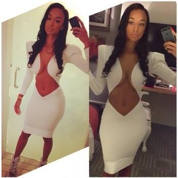 China 2014 Unique Design Top Quality Hot Sale Sexy Popular Long Sleeve Bandage Dress Cocktail Dress for sale