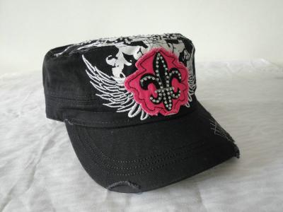 China 100% Cotton Army Baseball Cap With 3d Embroidery Logo, Black Cool Military Style Caps For Men for sale