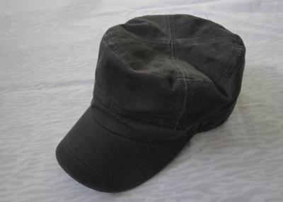 China OEM Plain Military Style Caps / Hats For Adult, Customized 6 Panels Cool Black Army Caps For Men for sale