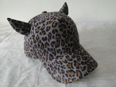 China Cute Printed Acrylic Womens Baseball Hats , Fashion Leopard Caps / Hats for sale
