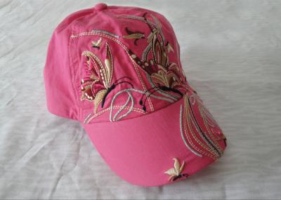 China Embroidered Custom Pink Womens Baseball Hats Adjustable With 6 Panel for sale
