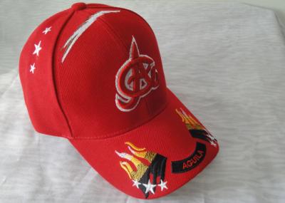China Custom Red Embroidered Baseball Caps With Metal Buckle, 100% Cotton Personalized Sports Caps Hats for sale