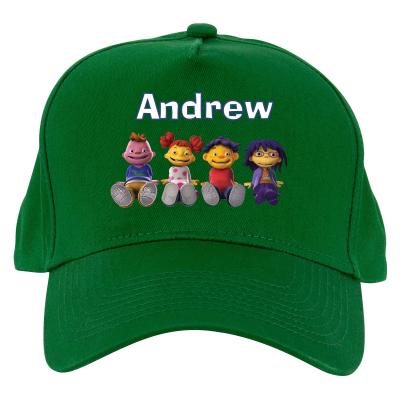China Green Baseball Caps For Children , Polyester Cute Kids Baseball Caps With Cartoon Design for sale