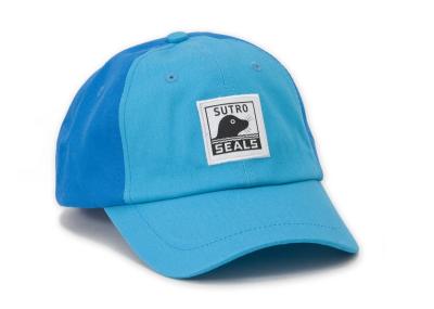 China Silk Printed Blue Personality Kids Baseball Caps for sale