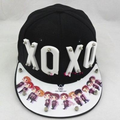 China Cotton Punk Snapback Baseball Caps Flat Brimmed 3D Acrylic Letters for sale