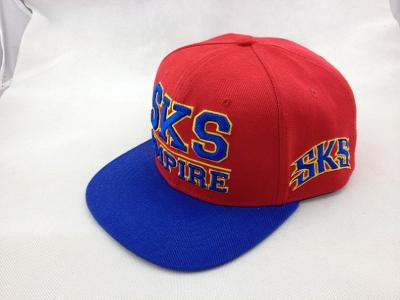 China Cool Hip Hop Snapback Baseball Caps Embroidered Red / Blue Customized for sale