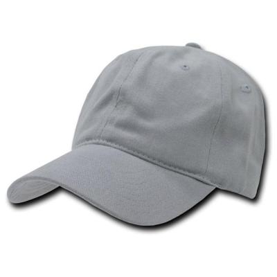 China Grey Cotton Baseball Caps , 6-Panel Hat With Velcro Back Closure For Boy for sale