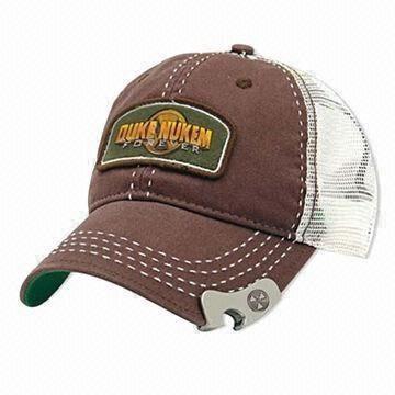 China Mesh cap with special bill, made of mesh and cotton for sale