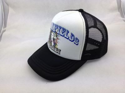 China Logo Printed Trucker Mesh Cap Fashion Music Girl Hat Pre curved peak for sale