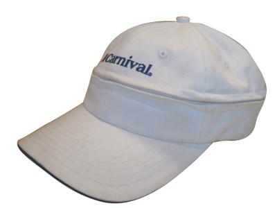 China Custom 6 Panel 100% Cotton White Visor Baseball Caps Embroidered With Zipper for sale