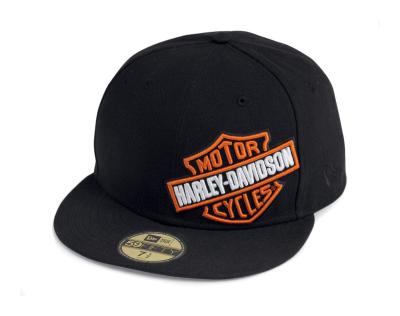China 98% Cotton + 2% Spandex Black Visor Baseball Cap , 6 Panel Flex Fit Baseball Hats For Men for sale