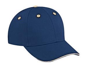 China Navy 5-Panel 100% Cotton Sandwich Blank Visor Baseball Cap With Embroidered Logo For Men for sale
