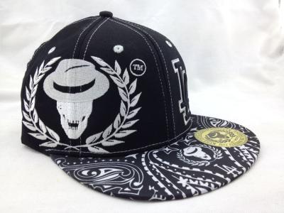 China Puff 3D Embroidery Hip Hop Baseball Cap Flat Peak Hiphop 6 Panel Hat for sale