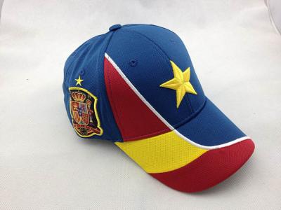 China Dry Fit 3D Embroidered Baseball Caps Spain Team Football World Cup Brazil for sale