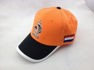 China Netherlands Orange Sun Baseball Cap Waterproof , Football Fan Hat 55 - 56 Adjustable for sale