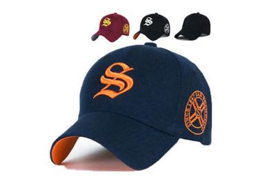 China 3D Embroidered custom fitted baseball caps / maroon baseball hat for sale