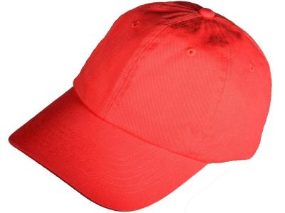 China Plain Red Waxed Cotton Baseball Cap With Brass On The Back For Adjustment for sale