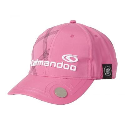 China Custom 7-Panel Pink Plain Ladies Golf Caps 3d Embroidery , Breathable for sale