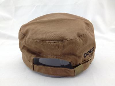 China Man Ochre Cotton Military Cap Custom Embroidered Patch Trucker Cap for sale
