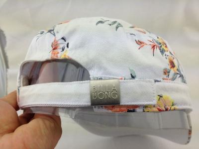 China Full Printed Cotton Military Cap Hat with Leather Patch and Embossing Logo for sale
