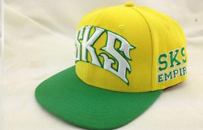 China Yellow Printing Snapback Baseball Caps Hip Hop WITH Embroidery for sale