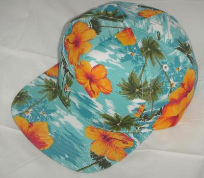China Floral Print Mens Baseball Caps Outdoor Elf 5Panel For Traveling for sale