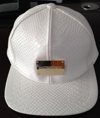 China White Leather Snapback Baseball Caps Trukfit Front metal logo for sale