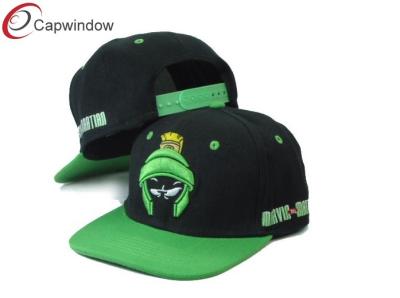 China Cartoon 3D Embroidery Childrens Baseball Caps With Plastic Snap Closure for sale