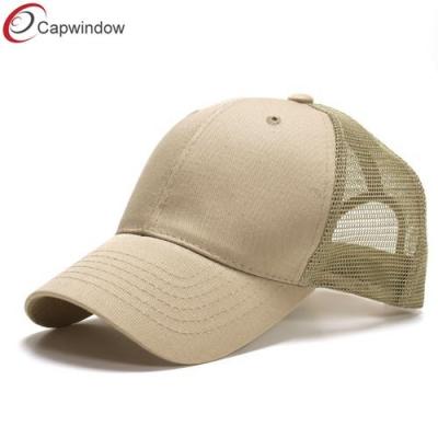 China Six Panel Promotional Trucker Mesh Cap Cotton and Polyester Mesh / Plastic Closure for sale