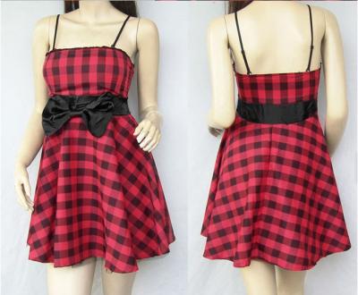 China Sexy Girl Cocktail Party Casual Bridesmaid Mini Grid Summer Semi Formal Dresses for sale