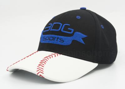 China Customized Two Stone Cotton Embroidered Baseball Hats With PU Leather Bill for sale