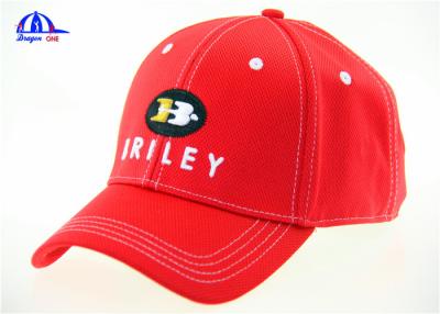 China Red Contrast Stitching 6 Panel Embroidered Baseball Caps for Girls Outdoor Sports for sale