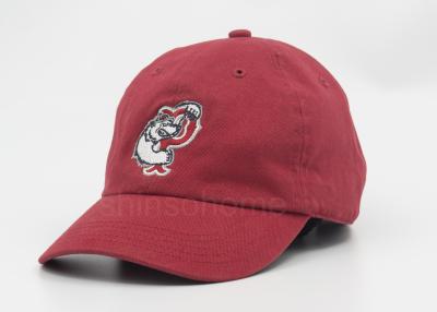 China Red Children Baseball Caps Cotton Twill Flat Embroidery 48cm - 55cm for sale
