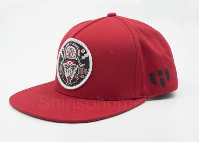 China Printed Red Ladies Cotton Baseball Caps Flat Brim For Party , 56 - 60cm for sale